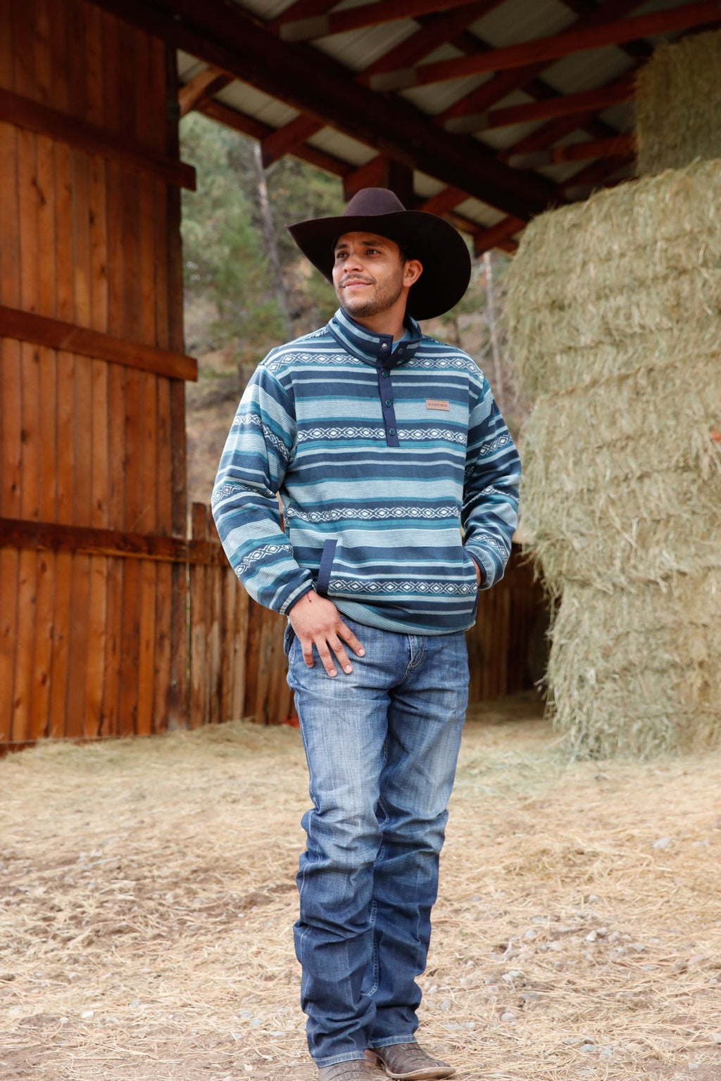 Cinch Men’s Polar Fleece Teal Pullover – Cowboy Swagger