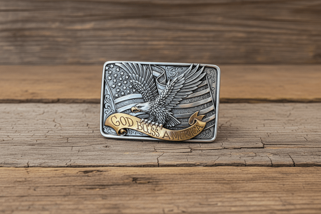 Nocona God Bless America Eagle Belt Buckle - Patriotic Style – Cowboy ...