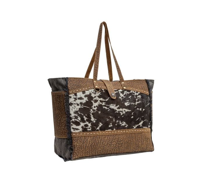 Stylish Upcycled Weekender Bags - Canvas Leather & Hairon – Cowboy Swagger